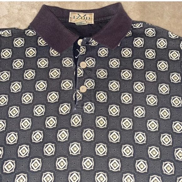 Izod | Shirts | Vtg 9s Mens Izod Polo Checkered Pattern Large | Poshmark